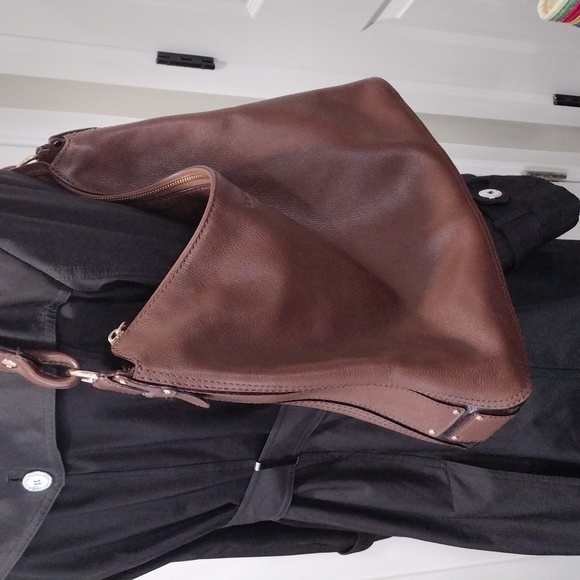 Tory Burch | Bags | Tory Burch Brown Leather And Black Patent Leather Shoulder Bag 7 Inch Strap ...